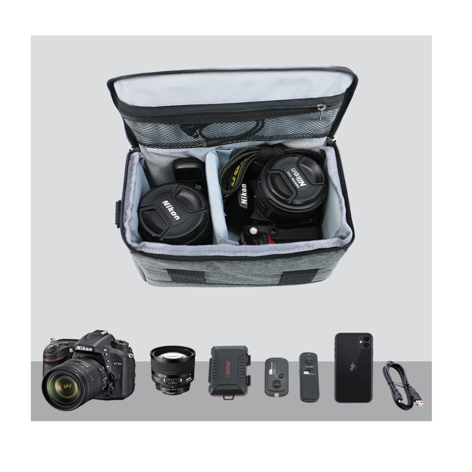 DSLR Water-Proof Camera Shoulder Bag Case For Canon EOS 2000D,250D,800D ...