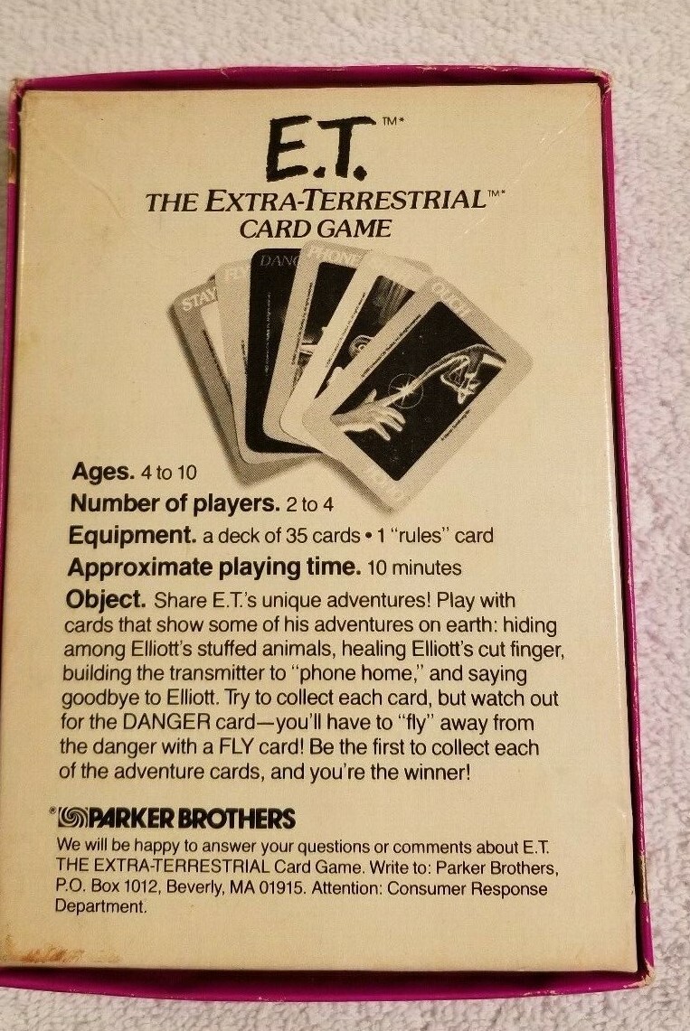 E.T. The Extra-Terrestrial Card Game (Parker Brothers) & Bendable Toy ...
