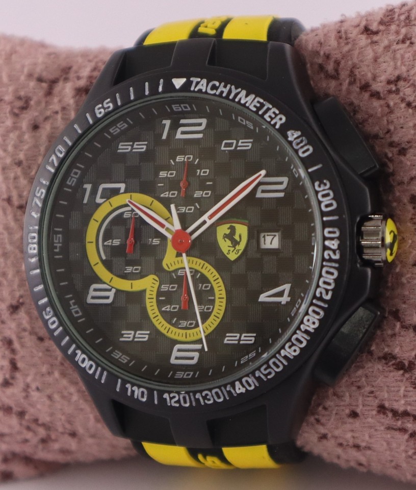 Luxury Ferrari Men Chronograph Black Dial "Date" Excellent Working ...