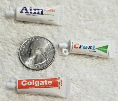 Vintage 80s Plastic Toothpaste Charms Crest Aim Necklace Kitsch RARE ...