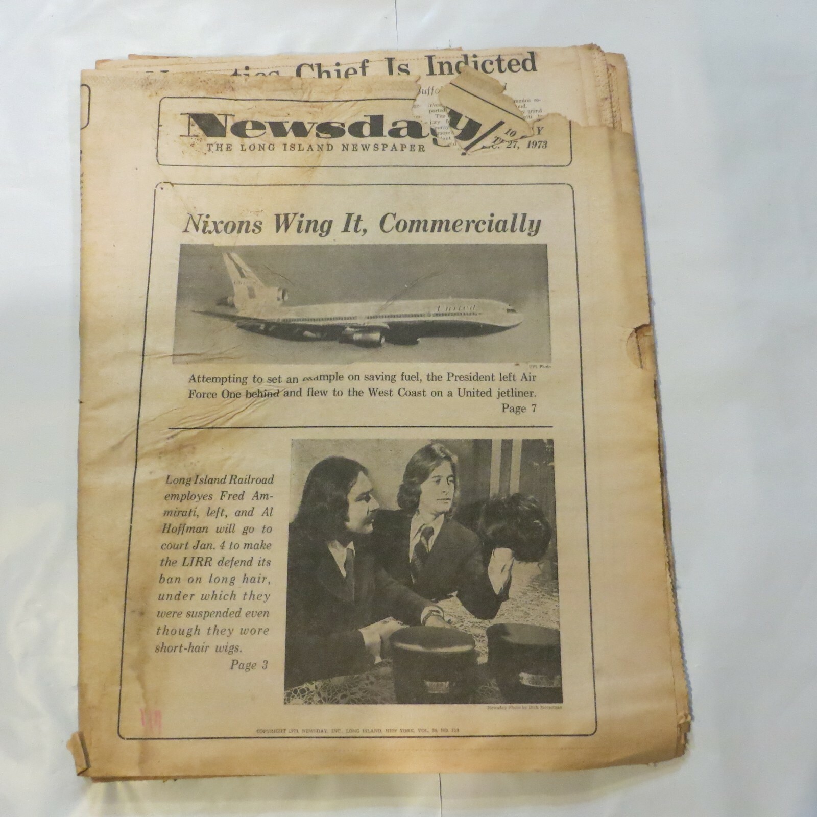 Newsday December 27 1973 Nixon Flies Wing it Commercially Saving Fuel ...