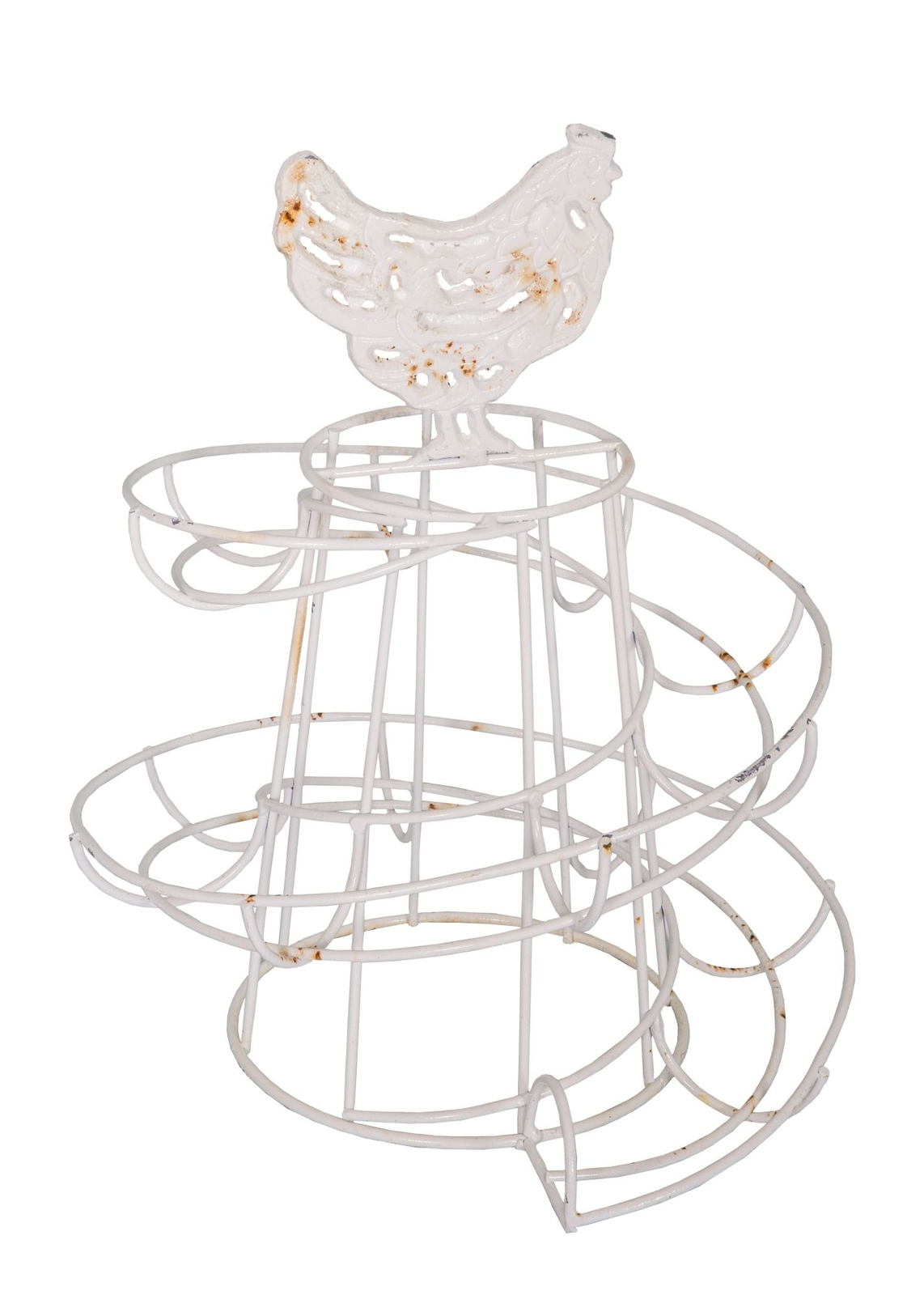 Eierständer Eierhalter Eierkorb für 24 Eier Weiß Metall Antic Line ...