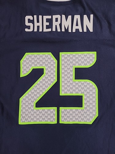 Richard Sherman #25 Seattle Seahawks Navy Jersey NFL Football Youth 2XL ...