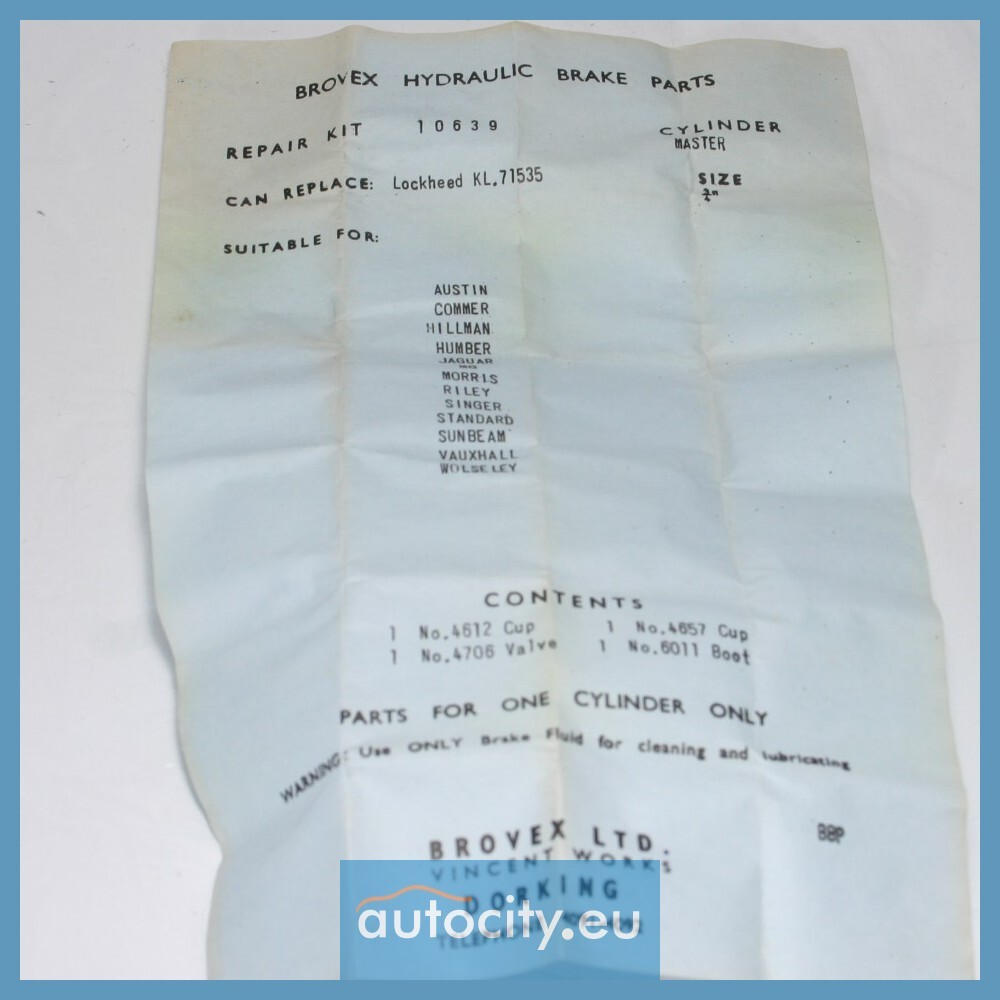 Brovex 10639 Kit de reparation, maitre-cylindre de frein | eBay.de
