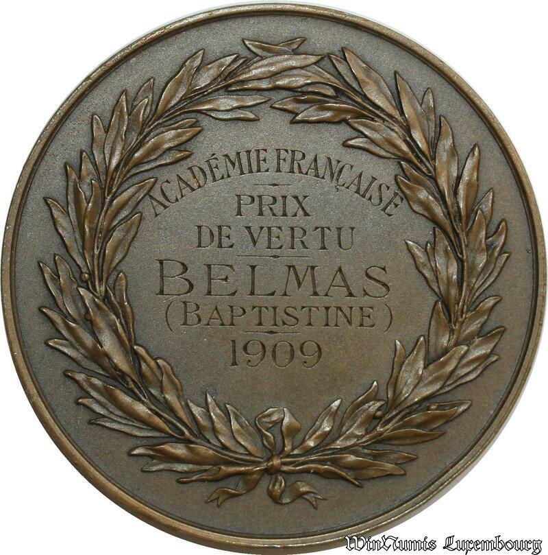 B6464 Médaille Prix Vertu Belmas Jean Baptistine Robert Auger de ...