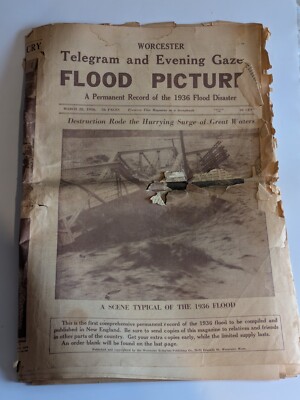 FLOOD PICTURES March 28 1936 Worcester Telegram-Evening Gazette special ...