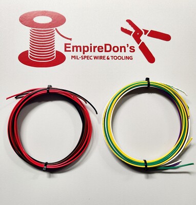 18 AWG Mil-Spec Wire (PTFE) Stranded Silver Plated Copper, Assortment ...