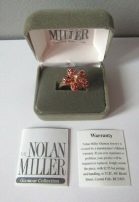 Nolan Miller Glamour Collection Pink Ombre Pave Crystal Flower Ring ...