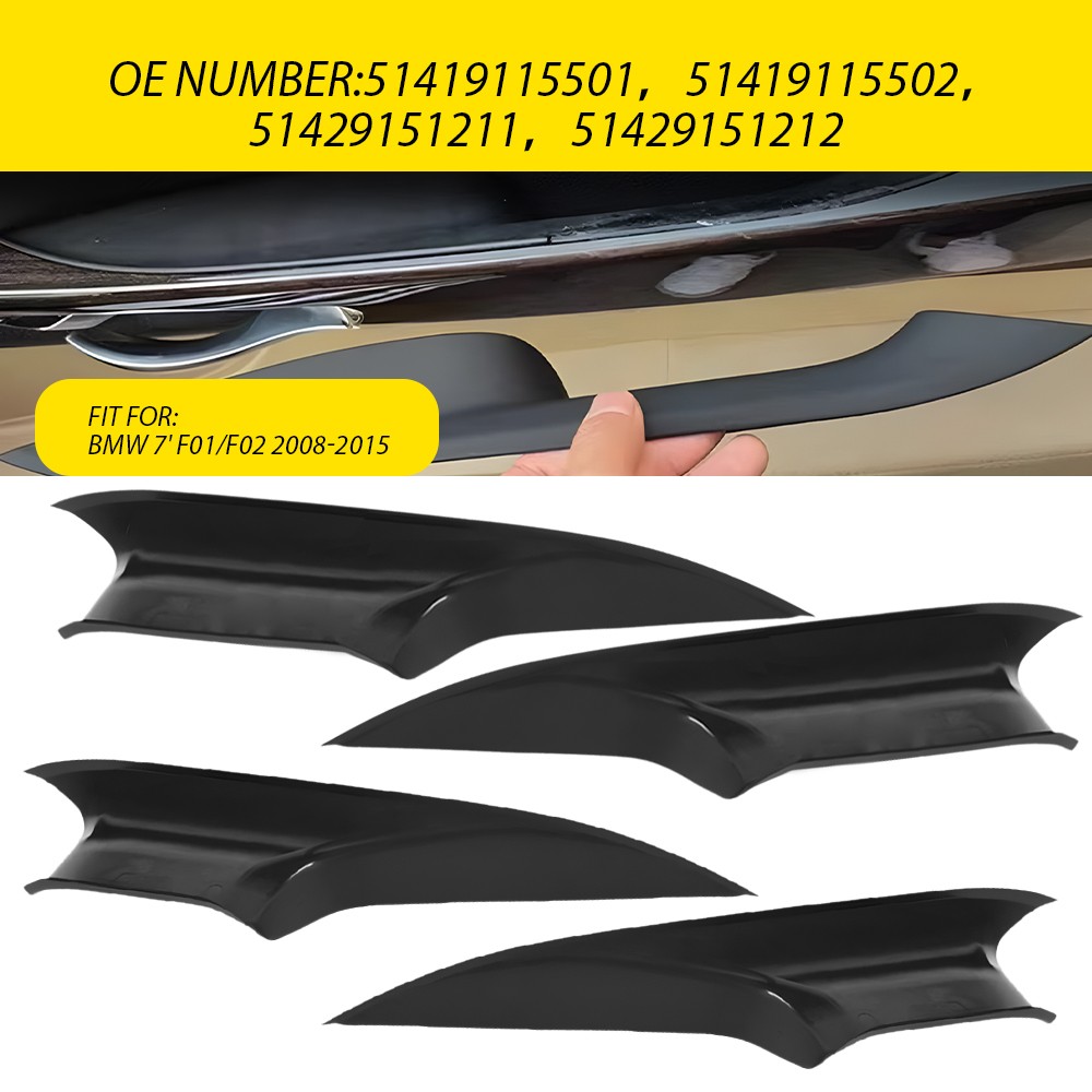 4Pcs Door Inner Pull Handle Interior Carrier Cover For 2008-2015 BMW ...