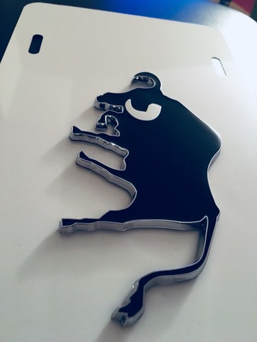 3D Custom Black Bull License Plate / Bull On White License Plate/ Free ...