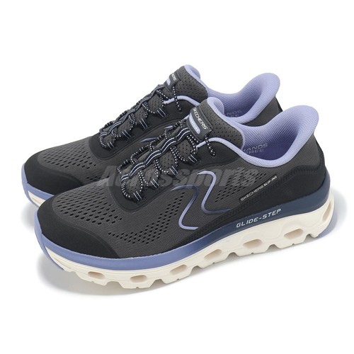 Skechers Glide-Step Sole Slip-Ins Wide Black Blue Women Casual Shoe ...