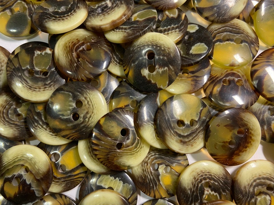 BEST! Imitation Tortoise/Horn Swirl Button Brown/Cream 13mm 18mm 28mm ...