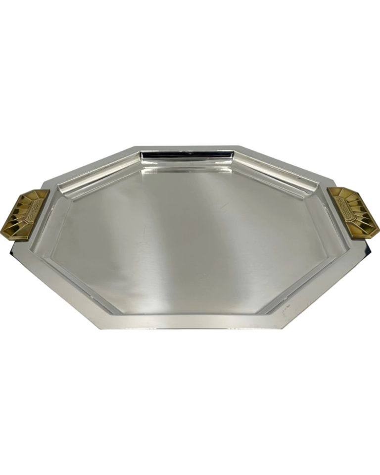 Vintage Jean Couzon Orfevre Art Deco Style Serving Tray 1985 Made in ...
