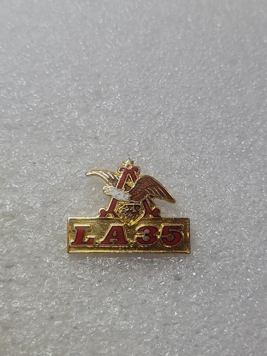 Anheuser Busch Budweiser LA 35 Gold Toned Lapel Pin Clutch Back Eagle ...