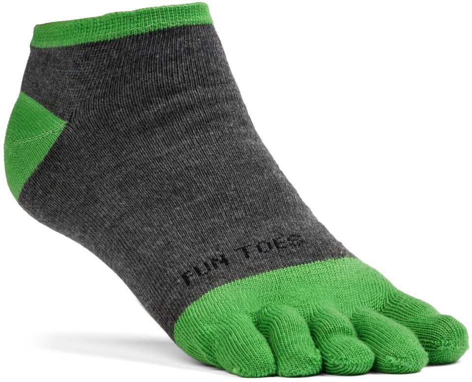 FUN TOES Men Toe Socks 3 Pairs Size 10 to 13 Shoe 6 to 12.5 Grey green ...