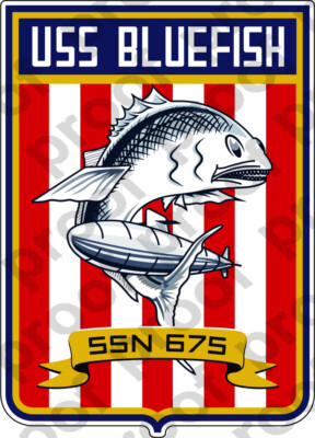 STICKER USN US NAVY SSN 675 USS BLUEFISH | eBay