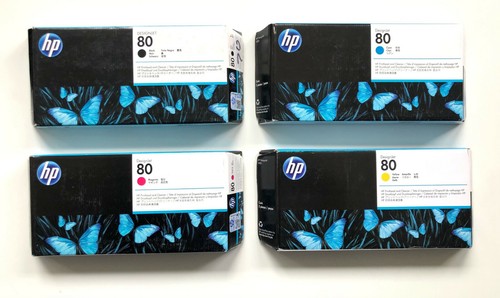 4 X Original Print Head HP Designjet 1050c 1055 / No. 80 C4820A -C4823A ...