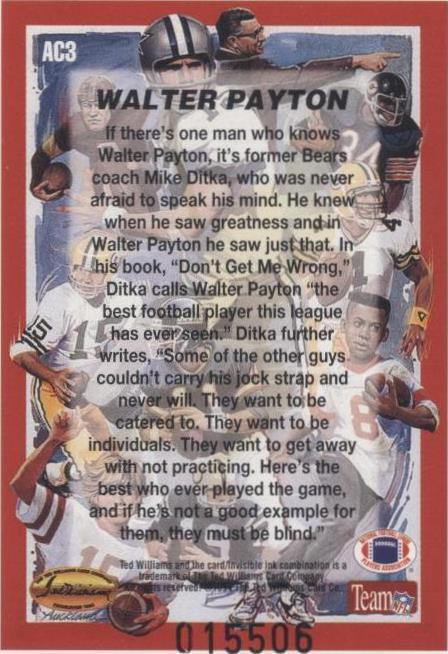 1994 Ted Williams Card Company Roger Staubach's NFL Football Walter ...