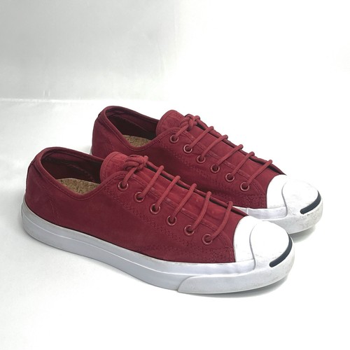Converse Jack Purcell Women’s Sz 7.5 Burgundy Red White Cork Insole Low ...