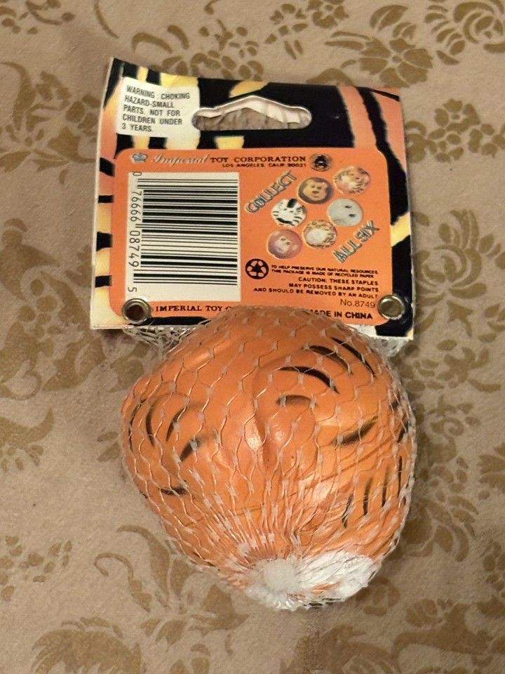 Vintage 1994 JUNGLE BALLS Tiger Squeeze Stress Ball Imperial Toys New ...