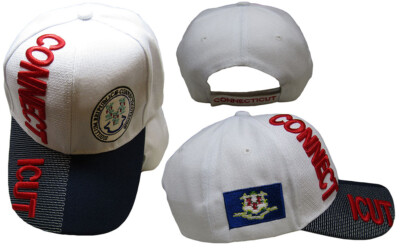 Connecticut State White Navy Blue Red Letters Patch On Side Embroidered ...