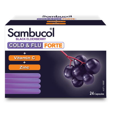 Sambucol Sambucol Cold & Flu Forte 24 Capsules :: Black Elderberry, Vit ...