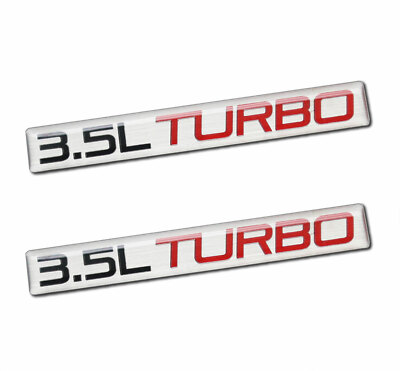 2 - BRAND NEW Embossed Aluminum Turbocharged 3.5L TURBO Badge Emblem ...