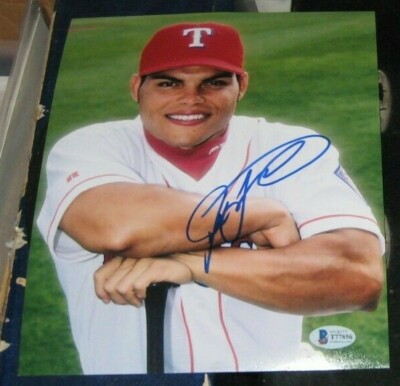 IVAN PUDGE RODRIGUEZ TEXAS RANGERS SIGNED AUTOGRAPHED 8X10 PHOTO BAS # ...