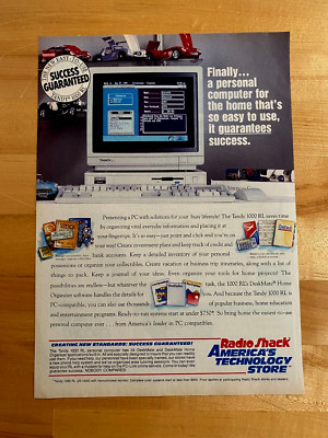 1990 Original Print Ad Tandy 1000 RL Desk Mate Radio Shack Personal ...