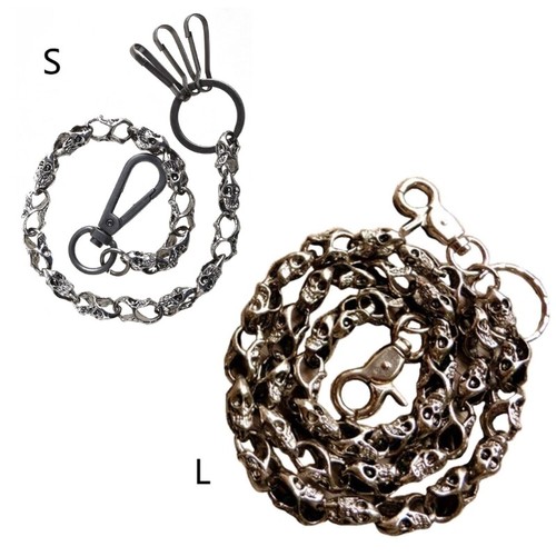 Heavy Strong Biker Wallet Chain Punk Skull-Head Chain Metal Keychain ...