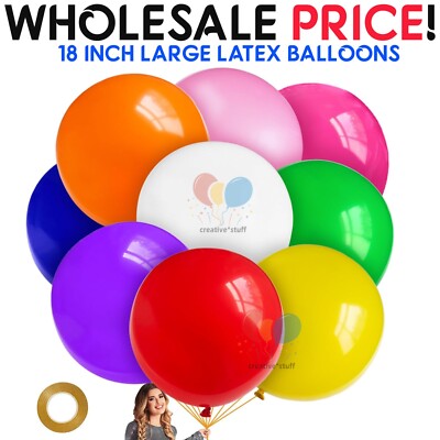 NEW 18" Inch Giant Plain Balloons Extra Large Balloon Jumbo Plain ...