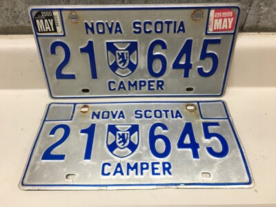 NOVA SCOTIA CAMPER LICENSE PLATE -SET OF 2 F&R | eBay