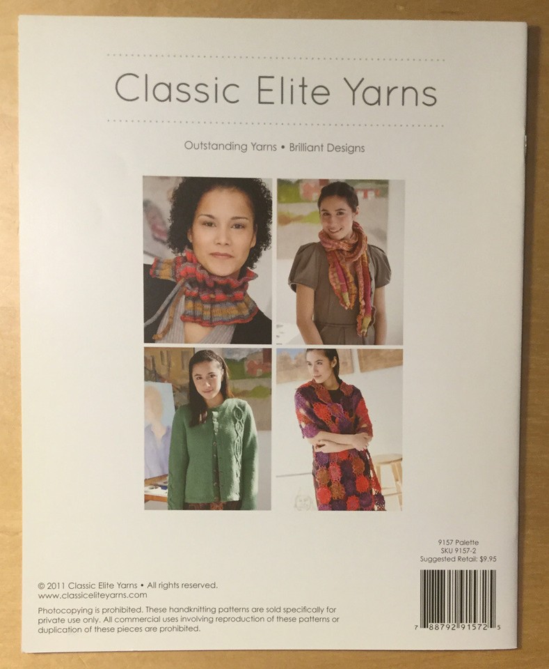 CEY Classic Elite Yarns Knitting Pattern Book #9157 Palette Designs ...