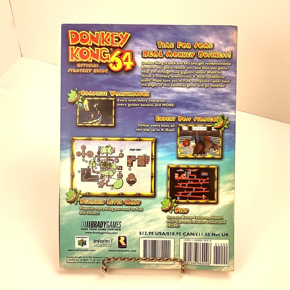 Donkey Kong 64 Brady Games Official Strategy Guide Nintendo N64 Vintage ...