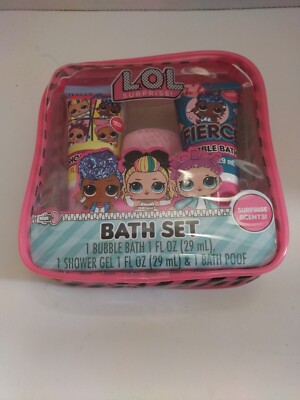 NEW LOL Surprise Bath Set Shower Gel, Bubble Bath, Bath Poof Kids Gift ...