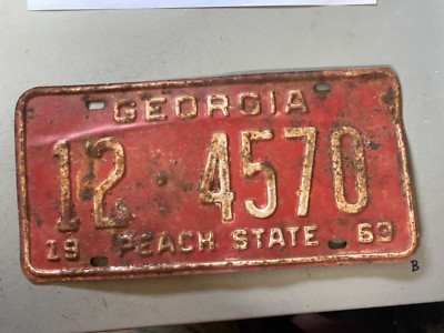Vintage 1963 Georgia License Plate 12-4570 | eBay