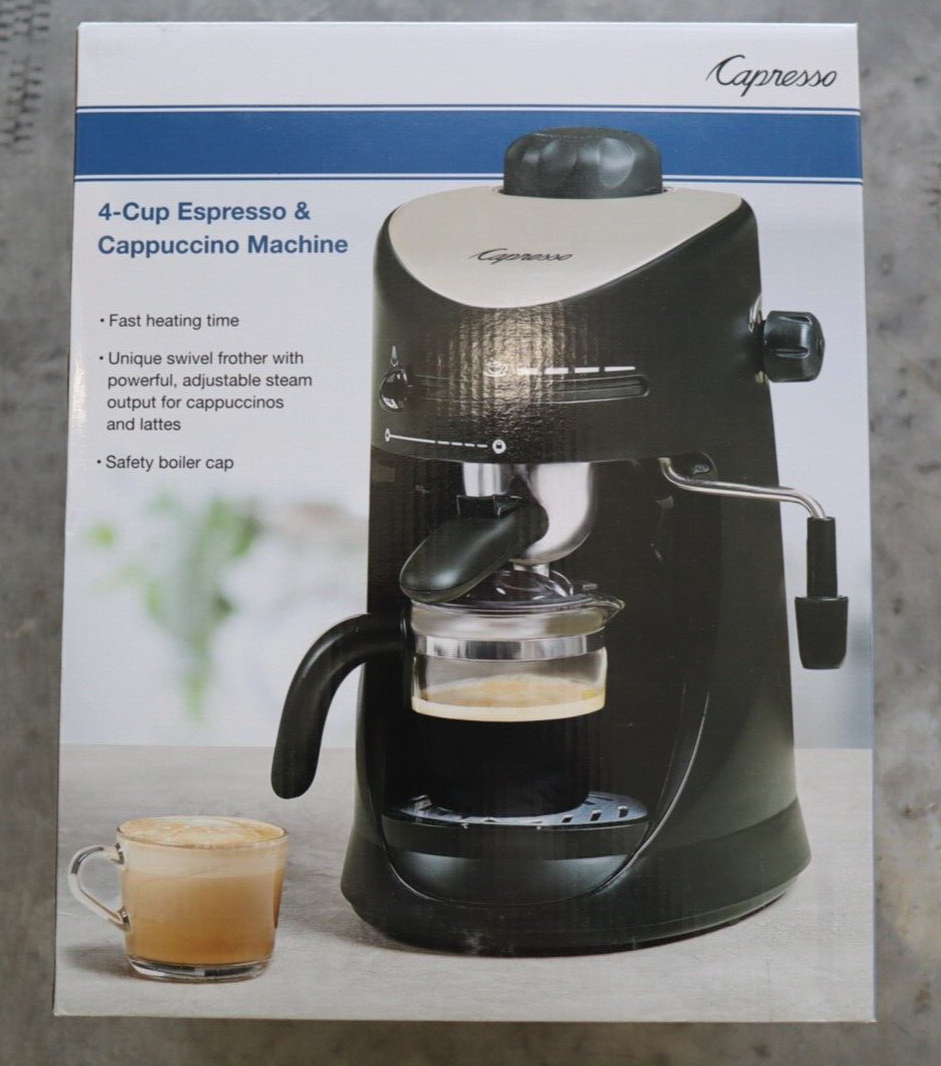 Capresso 303.01 4-Cup Espresso and Cappuccino Machine Black 13.25" x 7. ...