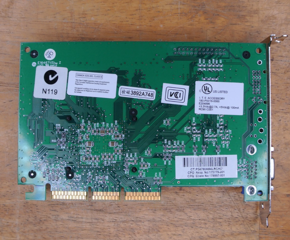 VINTAGE NVIDIA 180-P0016-0000-B VGA AGP VIDEO GRAPHICS CARD | eBay