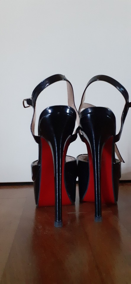 Sandali donna tacchi altissimi, 16 cm e plateau 4, colore nero, misura ...