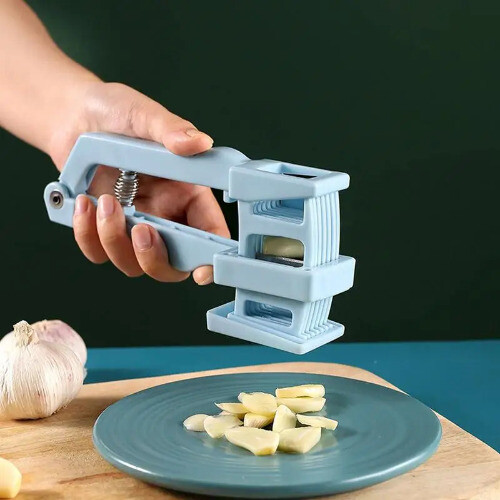 Garlic Press Slicer Garlic & Ginger Mincer and Slicer with Slicing and ...