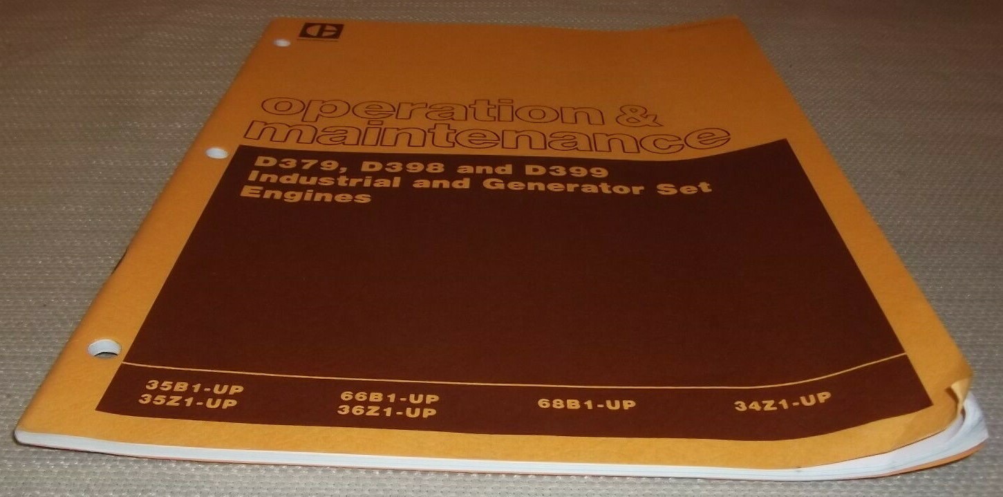 CAT CATERPILLAR D379 D398 D399 ENGINE GENERATOR OPERATION MAINTENANCE ...