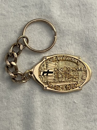 Oklahoma Farm Bureau Keychain 50th Anniversary Key Ring Chain Stainless ...