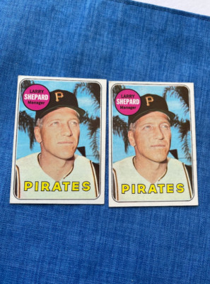 DCC: 1969 Topps Larry Shepard 2-card lot Pittsburgh Pirates #384 EX-NM+ ...