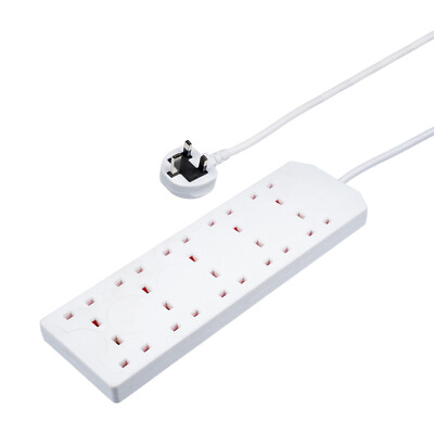 Extension Lead 10 Way Mains Gang Socket Power 1M Metre Cable 13A Amps ...