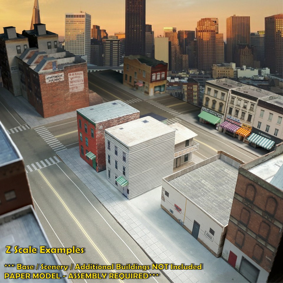 N Scale 1:160 Apartment Building - Pre Cut Cardstock PAPER Kit - HBN1 ...