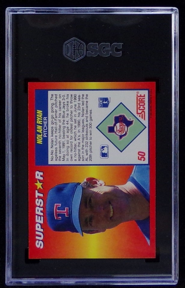 1992 SCORE SUPERSTAR NOLAN RYAN #50 SGC 9.5 ** MINT + ** NEW GRADE ...