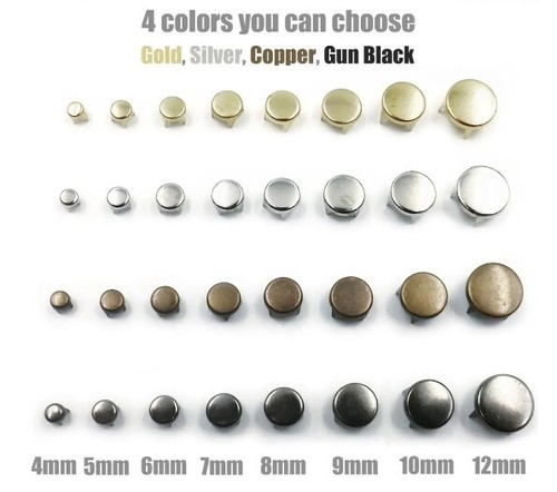 100pcs Round Flat Rivets 4 Claw Spike Rivet Studs Sewing Craft Clothing ...