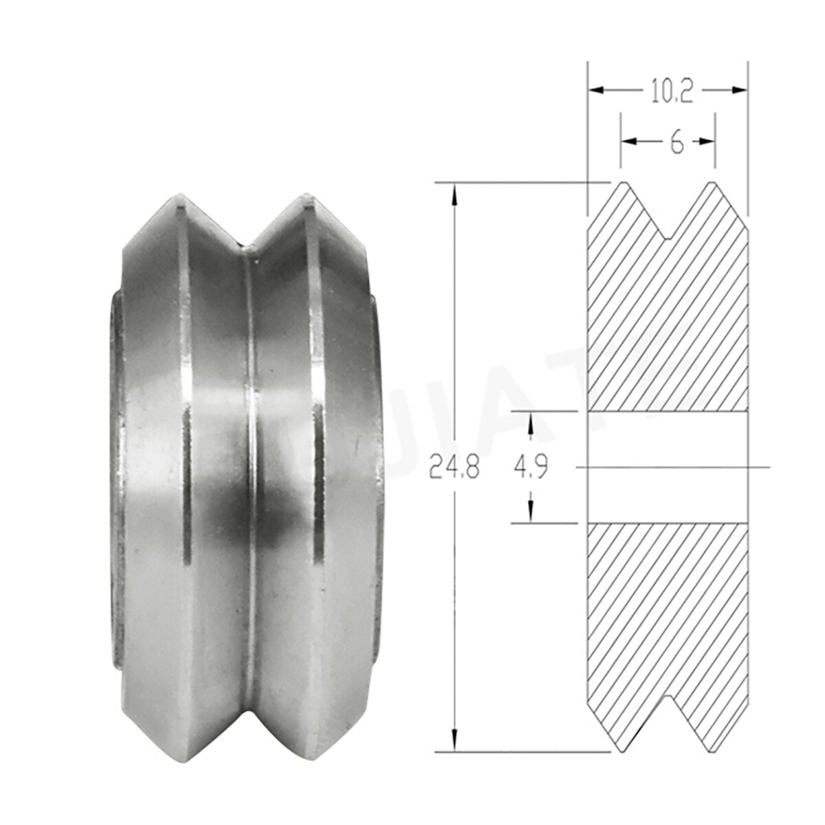 1/10St V-Führungsrolle Schienen Kugellager Riemenscheibe V Nut ...