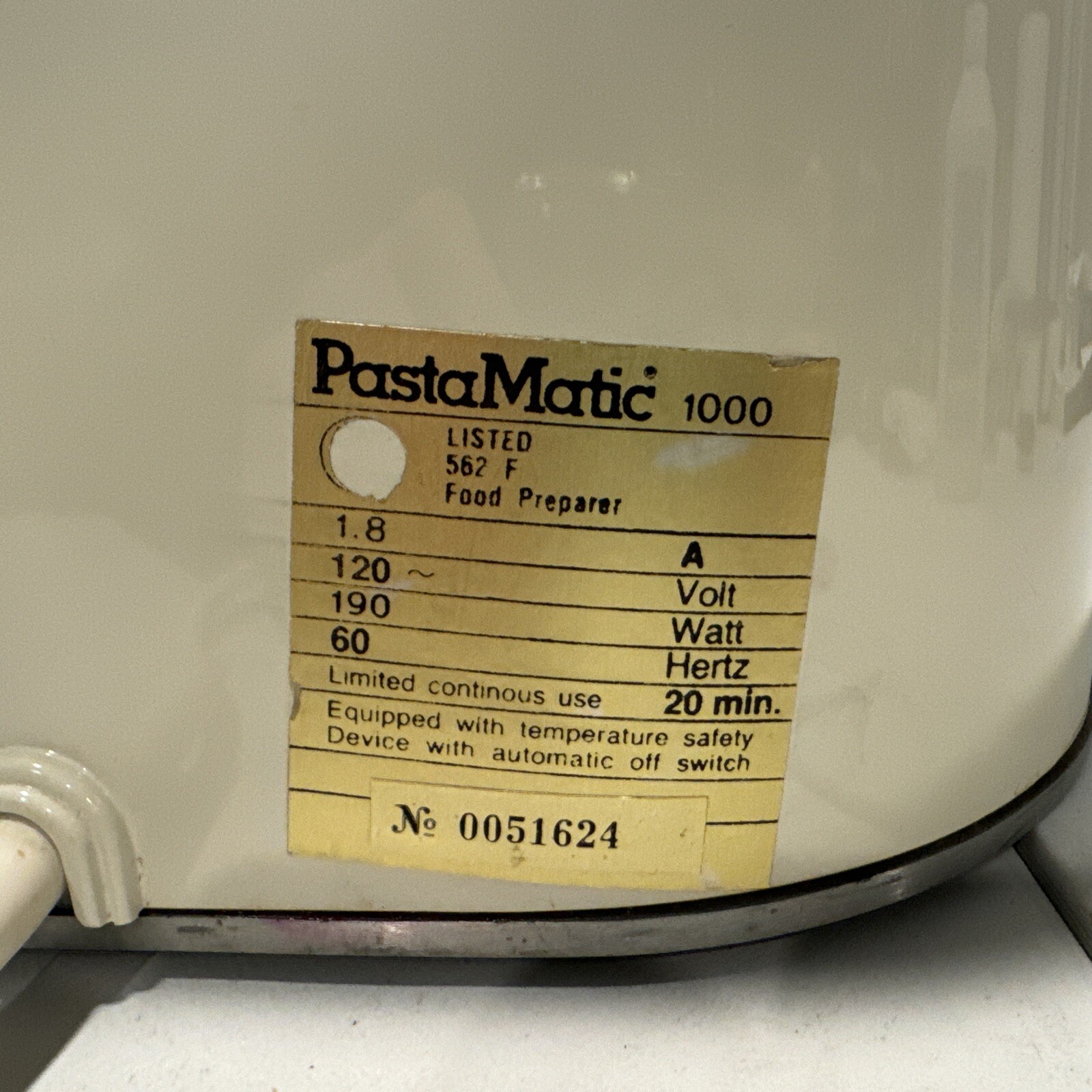 Simac PASTAMATIC 1000 Pasta Maker Machine - Made in Italy for sale ...