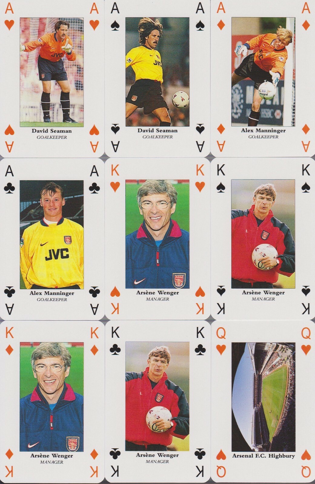 ARSENAL Playing Cards Pack - Player Picture Cards New NOT SEALED - RARE ...